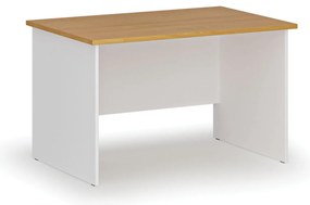 Kancelářský psací stůl PRIMO WHITE, 120x80 cm, bílá/buk