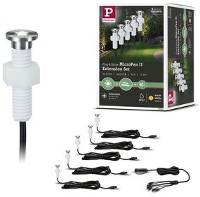 Paulmann 93694 Plug&Shine Micro Pen, rozšiřovací set šroubovacích svítidel do terasy 5x0,22W LED 3000K stmívatelné, IP67