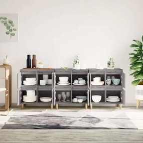 Příborníky 3 ks šedé sonoma 60 x 35 x 70 cm kompozitní dřevo 3185773