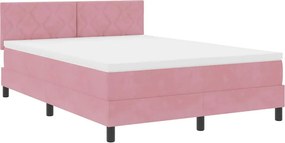 Postel s boxspringem s polštářem Růžová 160 x 200 cm samet 3339253