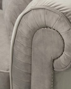 Křeslo Chesterfield Classic Velvet Light Grey 118x96x77cm