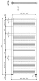 Aqualine, DIRECT-E elektrické topné těleso, rovné, 450x960 mm, 300W, bílá, ILE94T