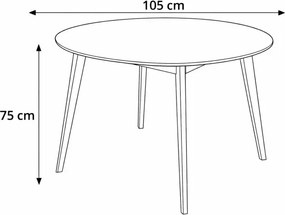 Jídelní stůl SCANDINAVIA 105 cm + 4 ks jídelní židle SCANDINO černá