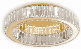 Toolight Toolight, křišťálové stropní svítidlo 50cm, 30W, 4000K, 1401lm, APP1721-C, zlatá lesklá, OSW-09302