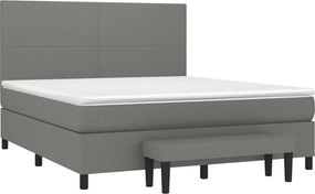 Box spring postel s matrací tmavě šedá 180x200 cm textil 3136454
