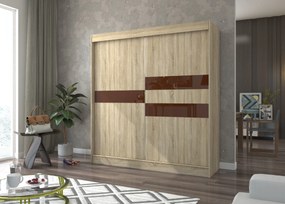 ADRK Furniture Skříň s posuvnými dveřmi a lacobelem BATIA 200 ADRK-SW-BAT-S-CHL-200