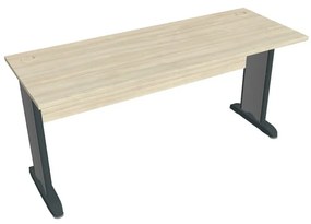 Stůl pracovní rovný 160 cm hl. 60 cm - Hobis Cross CE 1600 Dekor stolové desky: akát, Dekor lamino podnože: akát, Barva nohou: černá