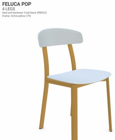Židle Feluca Pop Barva kovové konstrukce: Ochre yellow 79, Barva sedáku a opěradla z recyklovaného plastu: white IS020
