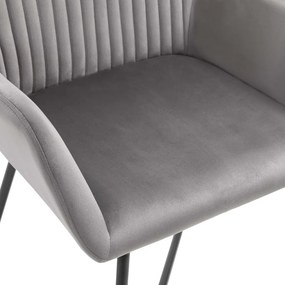 Jídelní židle 6 ks šedé samet 277010