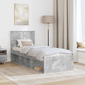 Rám postele Betonově šedá 75 x 190 cm Masivní borové dřevo 3410666