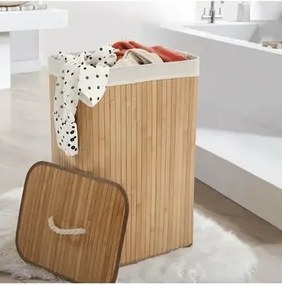 Compactor Bamboo - obdélníkový přírodní / Bambusový koš na prádlo s ví