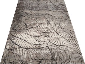 DY Hnědý moderní koberec s motivem listů Panamero 15 Rozměr: 60x100 cm