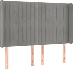Box spring postel s matrací a LED světle šedá 140x190 cm samet 3139679