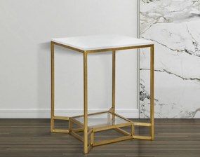 Odkládací stolek Double 47 cm zlatý/mramor