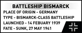 COBI 4854 Battleship Bismarck / Stavebnice / 590 kostek / 1:700 / od 8