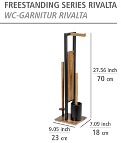 Stojan na toaletní papír a WC kartáč RIVALTA, hnědá