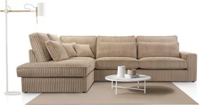 Rohová sedací souprava LINCOLN LUX, levá, hnědá (Tilia 17)