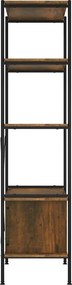 5patrový policový regál se skříňkou 80x40x163cm ocel a kompozit 336356