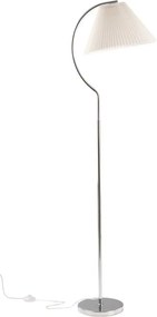 Bílá/v leskle stříbrné barvě látková stojací lampa (výška 165 cm) Celie – Jotex