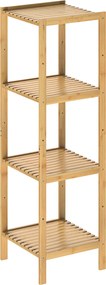 Casaria Bambusový regál 4 police 110 × 33 × 33 cm