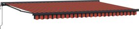 Stahovací markýza Oranžová a hnědá 500 x 300 x 165 cm 3331234