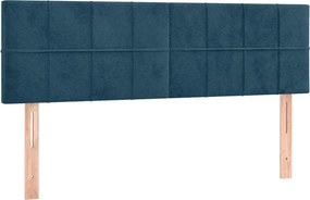 Box spring postel s matrací tmavě modrá 140x200 cm samet 3141309