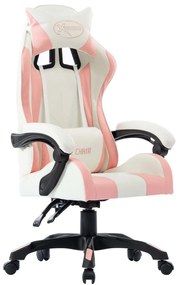 Herní židle růžová umělá kůže,  287984
