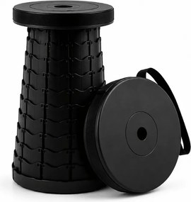Kempingová stolička CAMPIO teleskopická 45 cm, černá