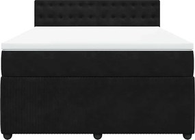 Box spring postel s matrací černá 160x200 cm samet 3287796