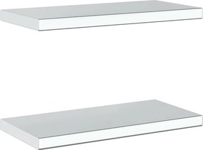 Nástěnné police 2 ks 50 x 23,5 cm stříbrné nerezová ocel 30286