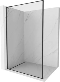 Mexen Kioto L, sprchová zástěna Walk-In 100 x 200 cm, 8mm čiré sklo černý vzor, ​​černý profil, 800-100-103-70-70