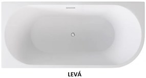 BESCO Volně stojící vana ZOYA bílá Barva sifonu - Zlatá, Rozměr vany - 150 × 75 cm, Způsob provedení - Levé - VANZOYA150LZ