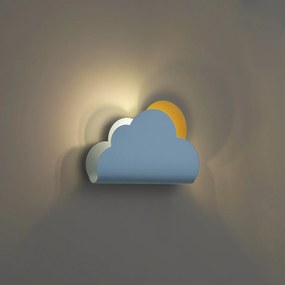 Dětská nástěnná lampa modrý mrak se sluncem - Cloudy