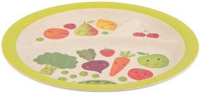 Dětský talíř dělený Happy fruit and veg, 21 cm