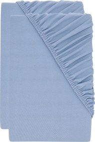 Livarno® Sada žerzejových napínacích prostěradel, 90–100 x 200 cm, 2dílná, modrá