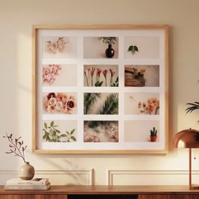 Dřevěný fotorámeček na 12 fotografií FORMIN, 59 x 54 cm
