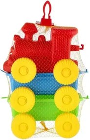 TEDDIES Vlak s 2 vagóny / Model vláčku / plast / délka 60 cm / od 18 m