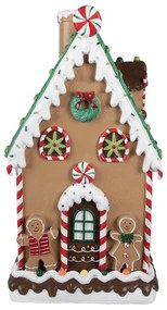 Hnědá zdobená perníková chaloupka Gingerbread House - 28*28*51 cm