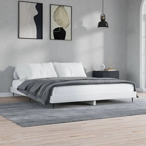 Rám postele bílý s vysokým leskem 160 x 200 cm kompozitní dřevo,  832231