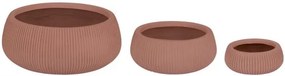 BIZZOTTO Set 3 nízkých květináčů RIBBED terakota 0790661