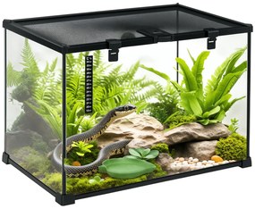 PawHut terárium pro plazy 50 x 30 x 35 cm, skleněný teráriový box pro chov plazů, kovová konstrukce | Aosom.de