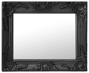 Nástěnné zrcadlo barokní styl 50 x 40 cm černé 320311