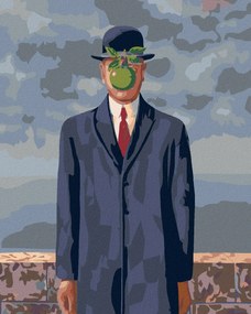 zuty malování podle čísel - syn člověka (rené magritte), 40x50 cm, vypnuté plátno na rám