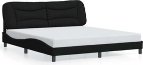 Rám postele bez matrace Hvar černý 180 x 200 cm textil 3207788