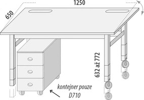 Domestav Domino psací stůl smrk