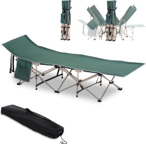 Skládací kempovací postel Outsunny s taškou 190 x 68 x 52 cm pro kempování do 150 kg, postel pro hosty, skládací postel pro vnitřní a venkovní použit…