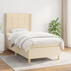Box spring postel s matrací krémová 100 x 200 cm textil 3128506