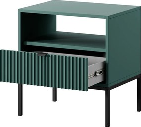 Noční stolek NOVA zc S54 | se zásuvkou a policí | 54 cm | zelená/černá