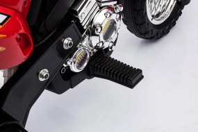 Ramiz Dětská motorka Cross na baterie červená + pomocná kolečka + LED zvuky