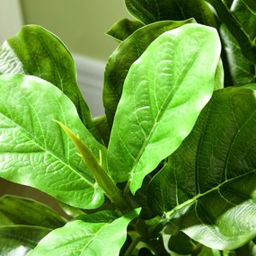 HOMCOM Sada 2 Umělých Rostlin Ficus Lyrata 180cm Vysoké s Květináčem, Velký Umělý Strom pro Dekoraci